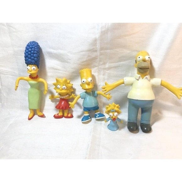 Simpsons | Toys | Vintage 99 The Simpsons 5 Bendable Action Figures ...